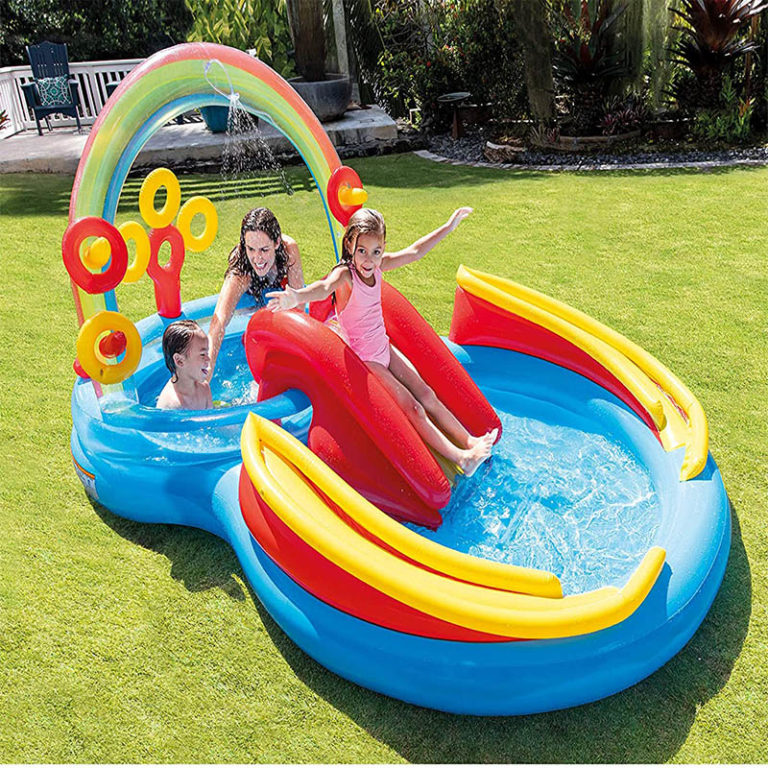 Rainbow Ring Play center inflatable water slide island fun pool 2.97m x ...